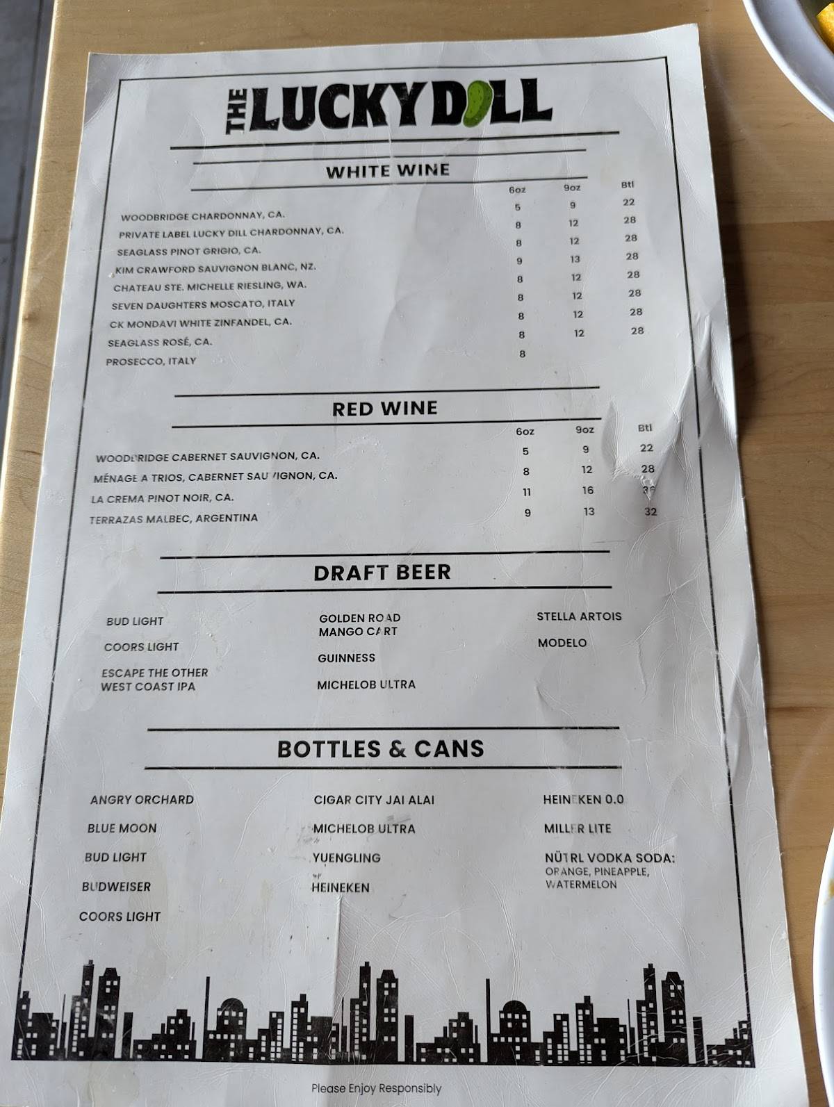 Menu at The Lucky Dill restaurant, Palm Harbor, US Hwy 19 N