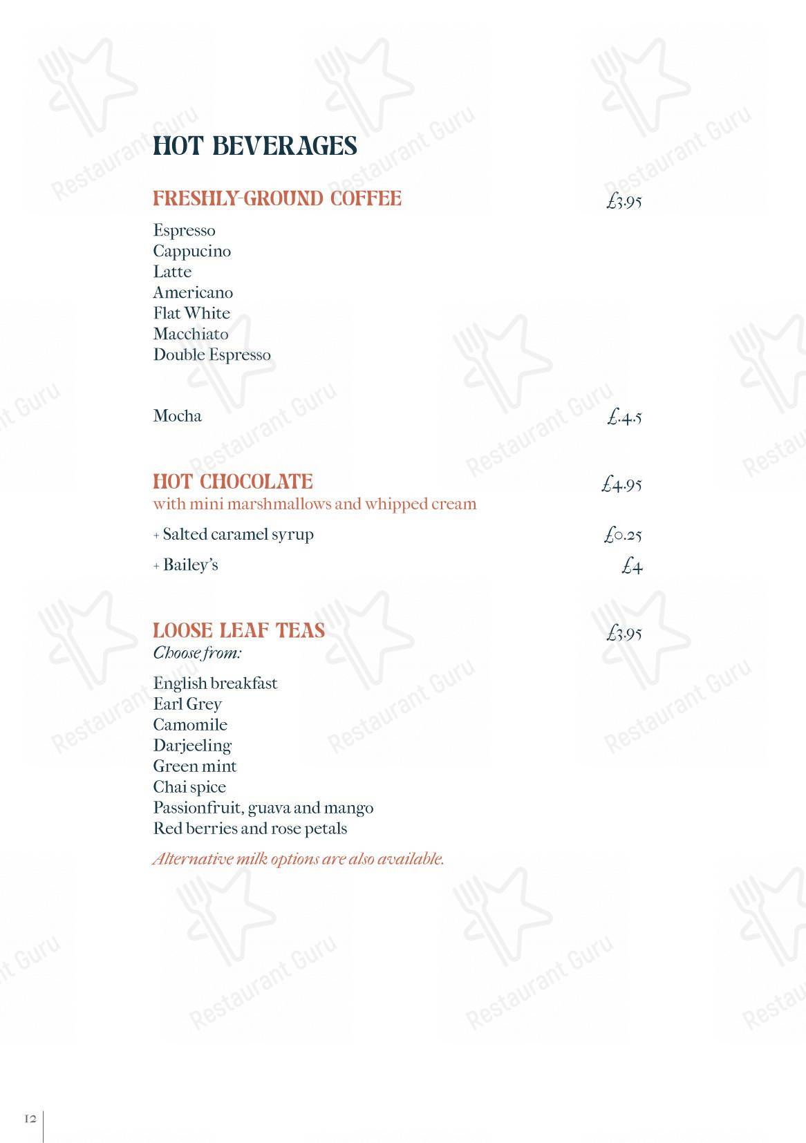 Menu at The Manor restaurant, Greasby