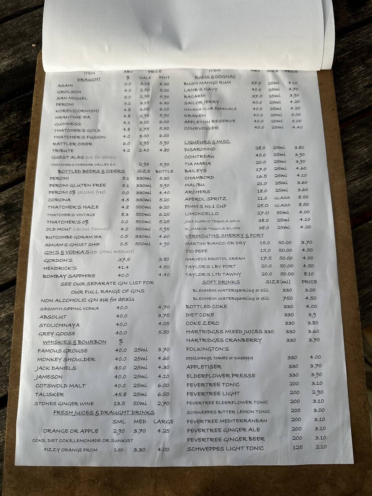 Menu at The Maybush Pub Newbridge, Northmoor