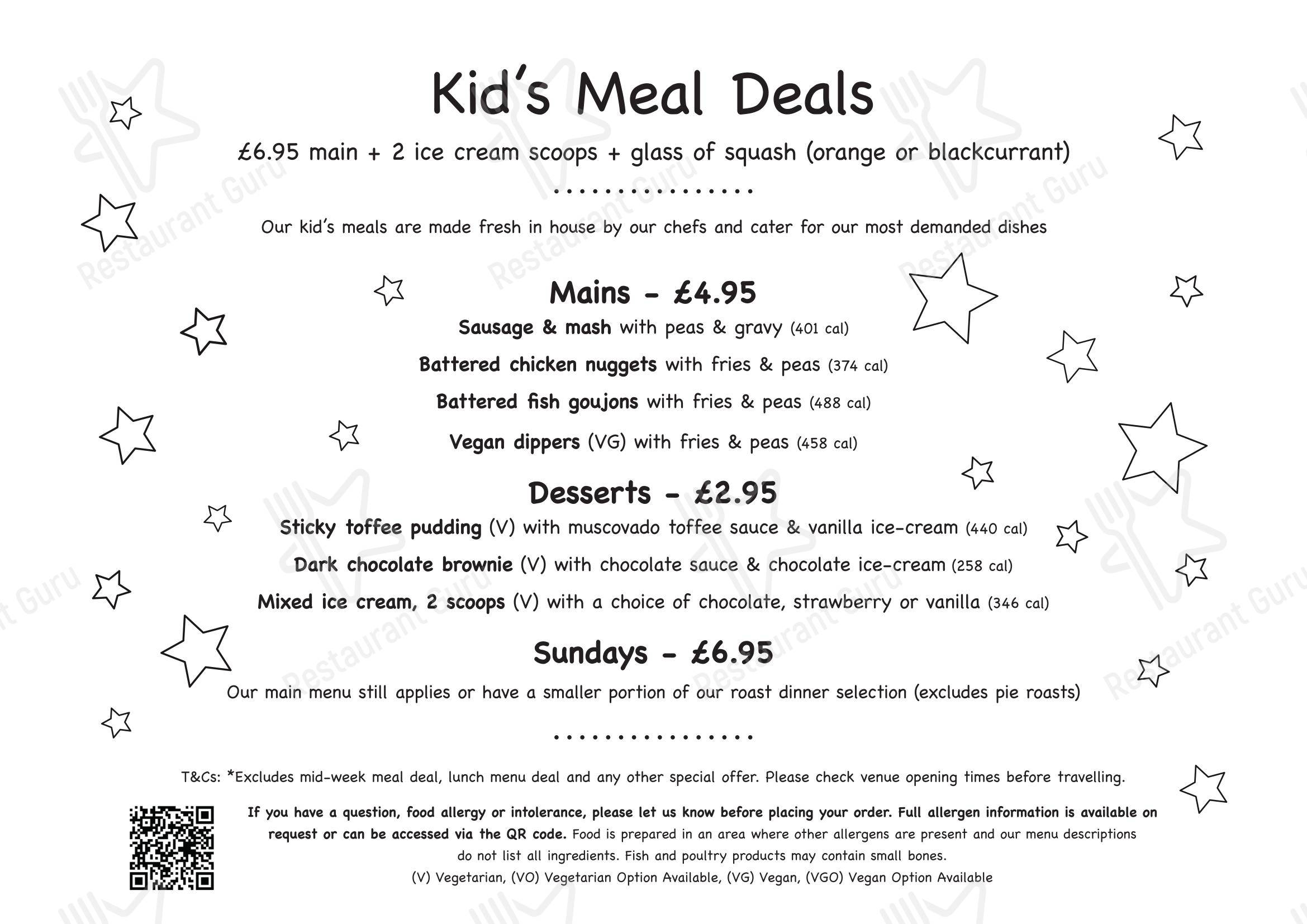 Menu at The Milton Arms pub & bar, Barnsley
