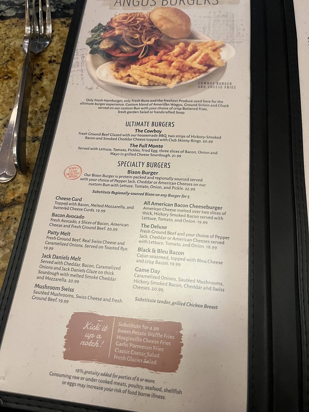 Menu at The Montana Club Restaurant, Missoula, N Reserve St