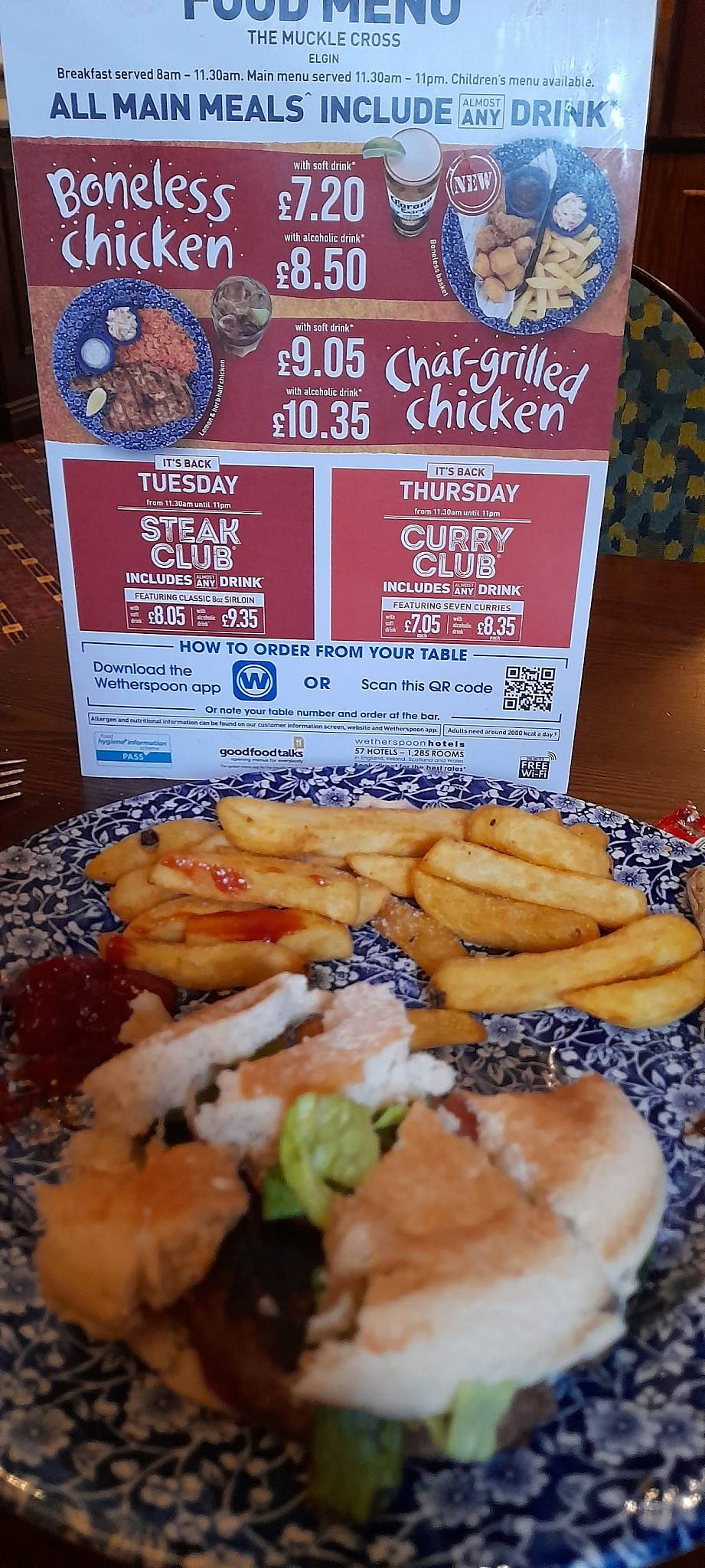 Menu at The Muckle Cross - JD Wetherspoon pub & bar, Elgin