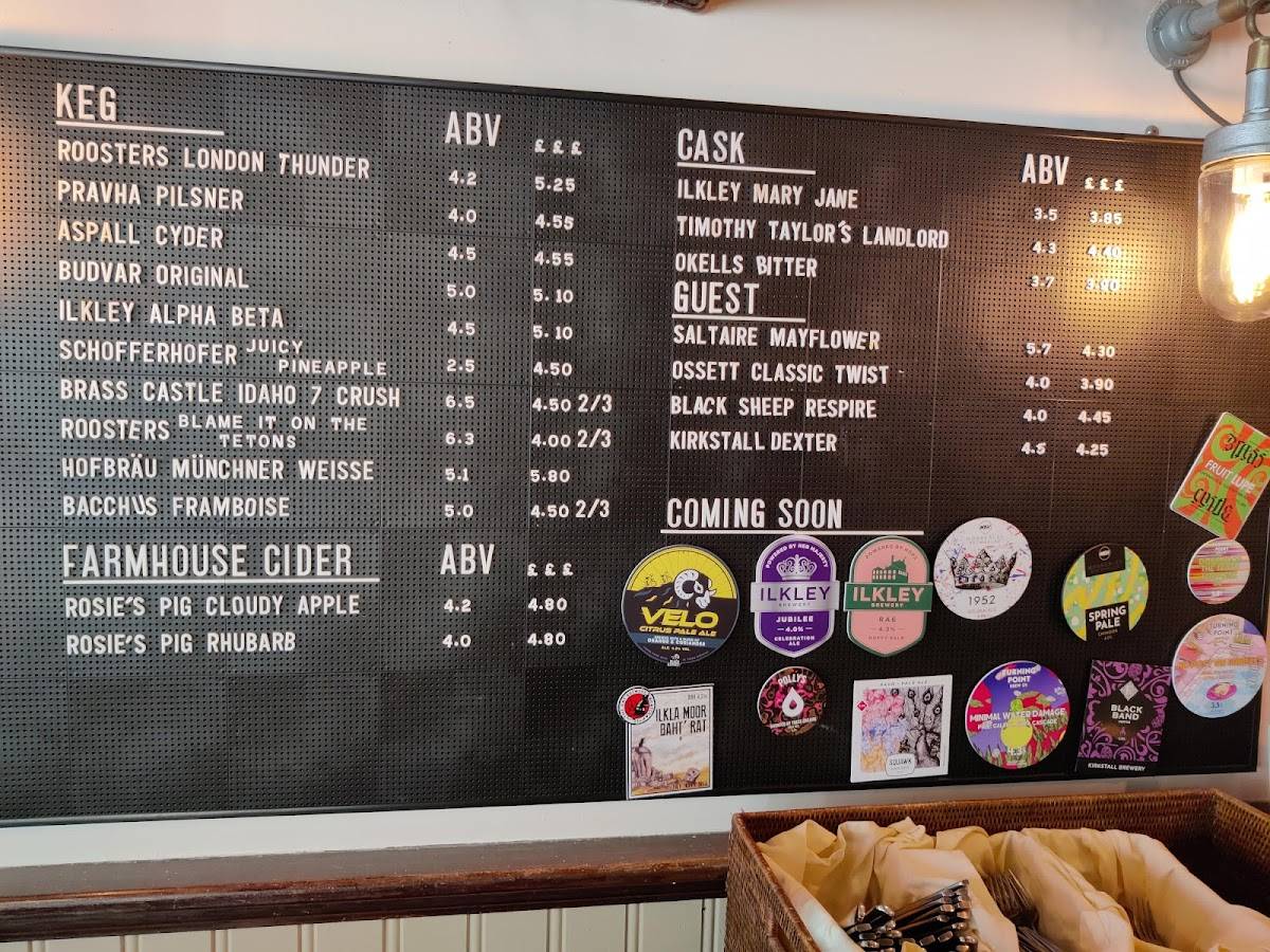 Menu at The Narrow Boat pub & bar, Skipton