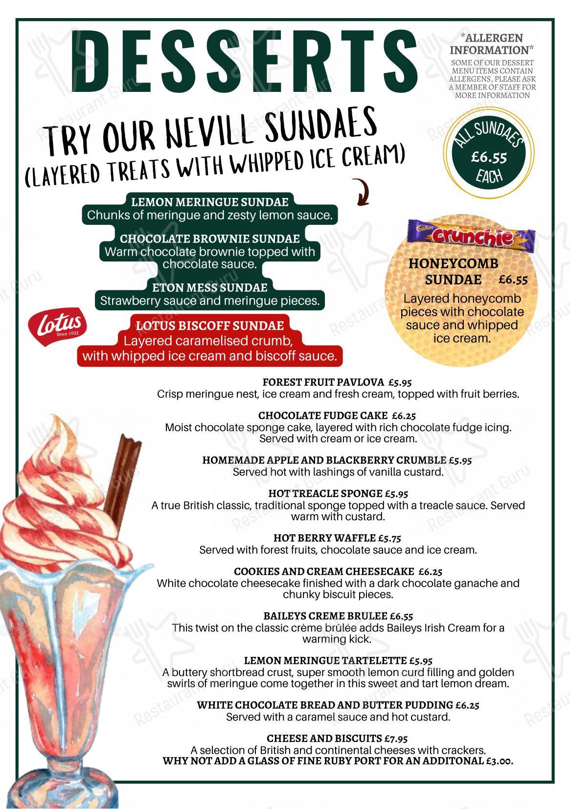 Menu at The Nevill Arms pub & bar, Redditch