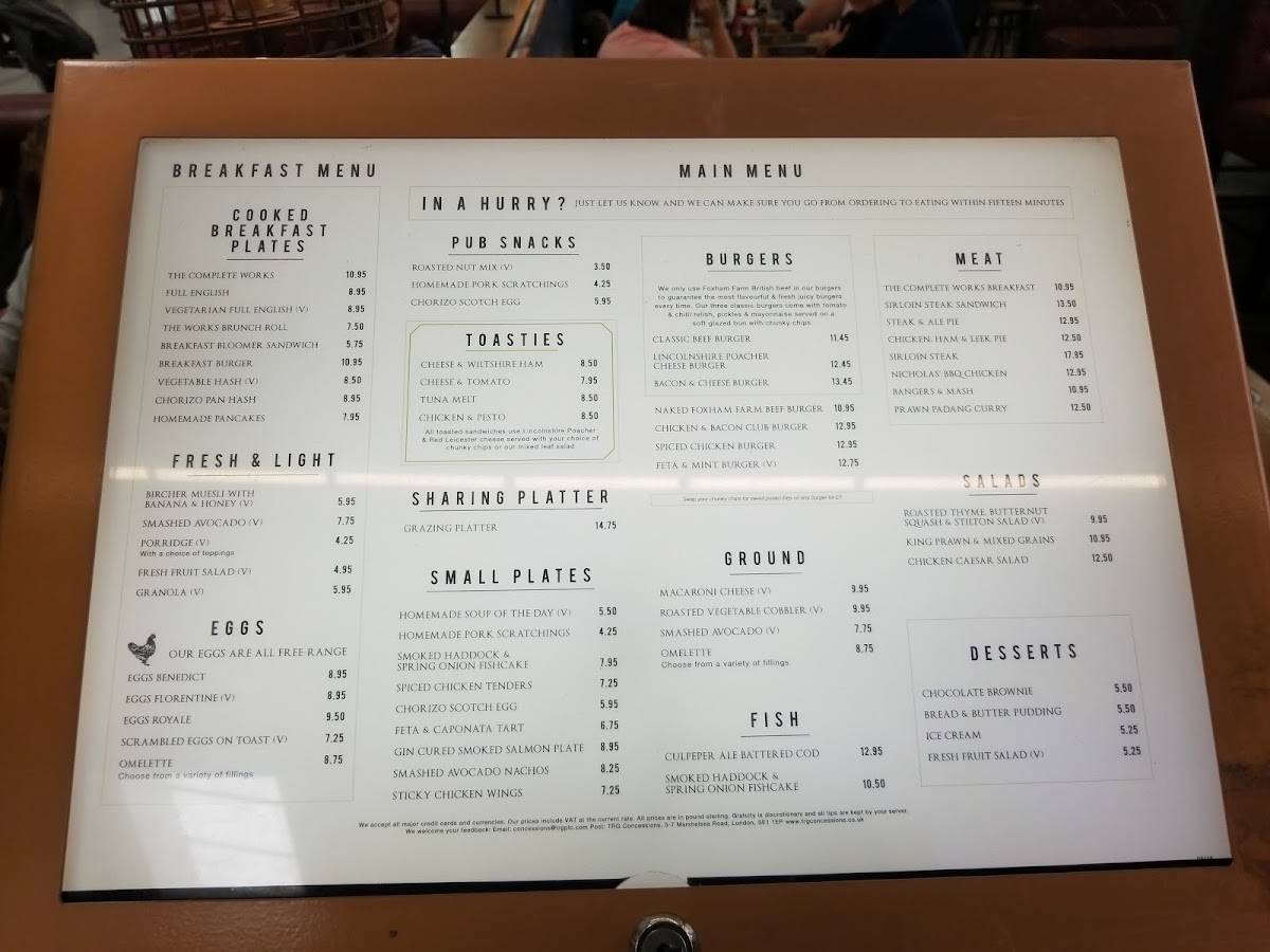 Menu at The Nicholas Culpeper pub & bar, Horley, London Gatwick Airport ...