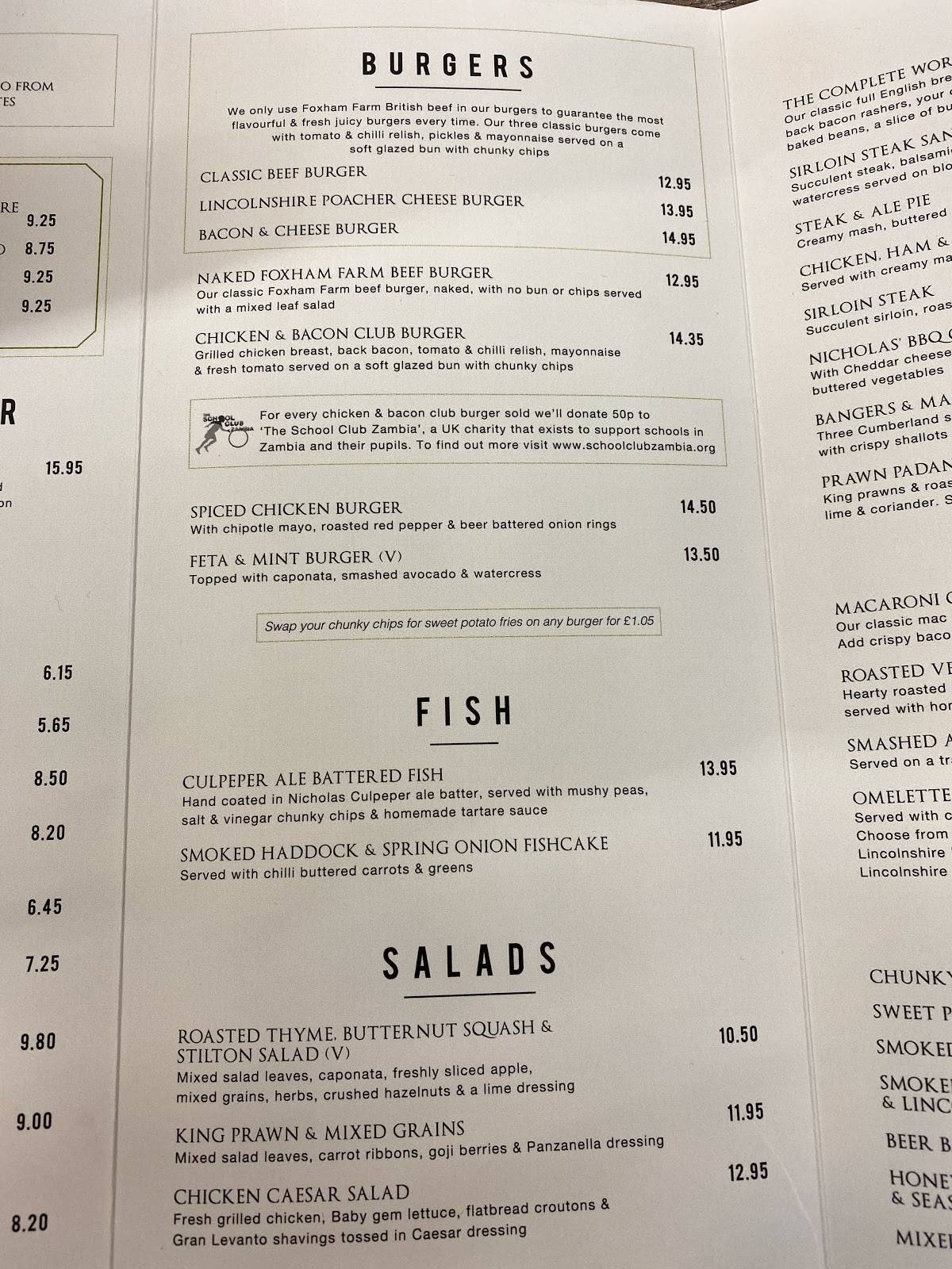 Menu at The Nicholas Culpeper pub & bar, Horley, London Gatwick Airport ...
