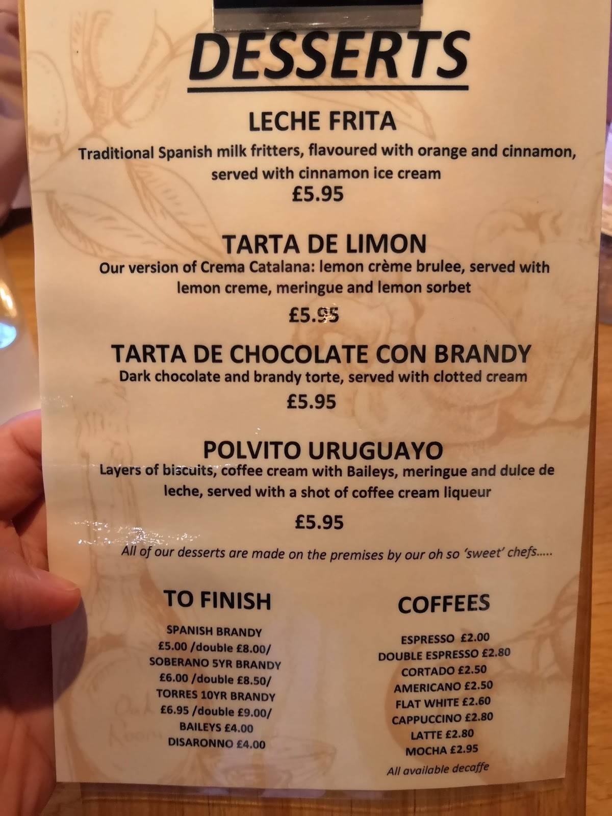 Menu at The Oak Room pub & bar, Lynton