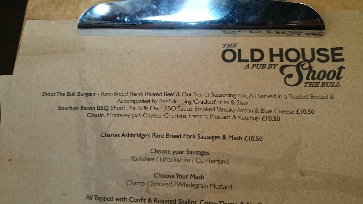 Menu at Ye Old House restaurant, Hull