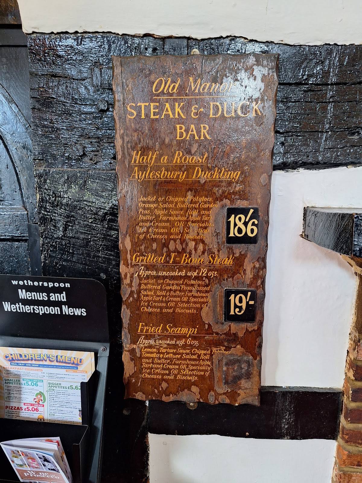 Menu at The Old Manor - JD Wetherspoon pub & bar, Bracknell