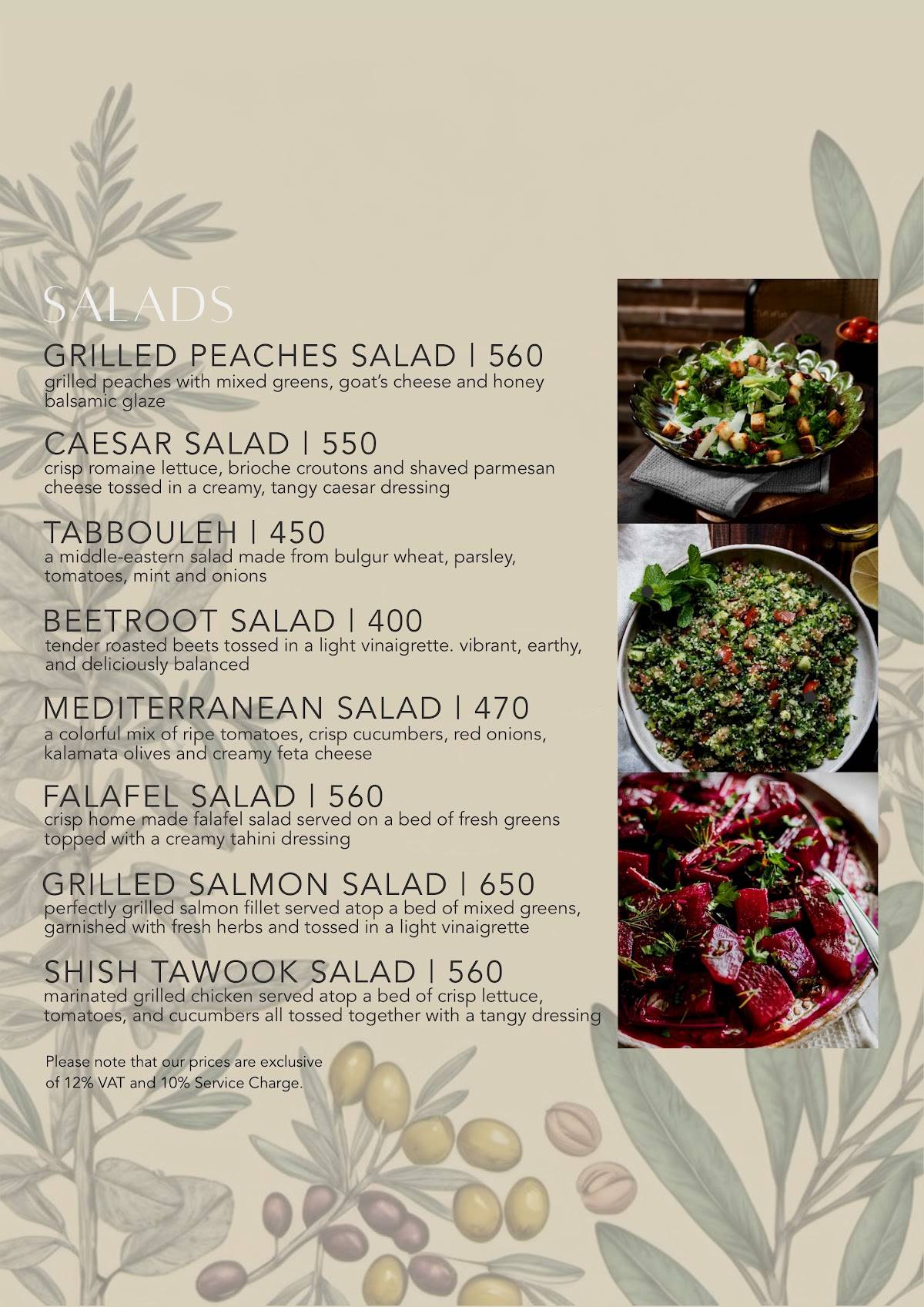 Menu at The Olive Tree Molito restaurant, Muntinlupa