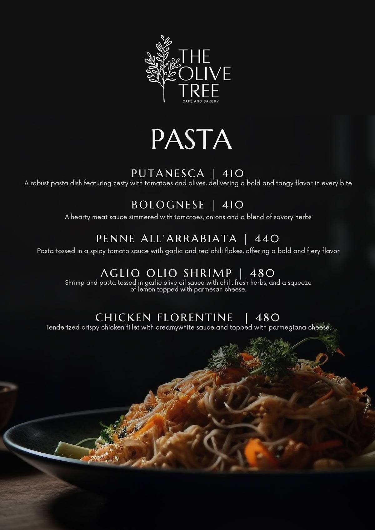 Menu at The Olive Tree Molito restaurant, Muntinlupa