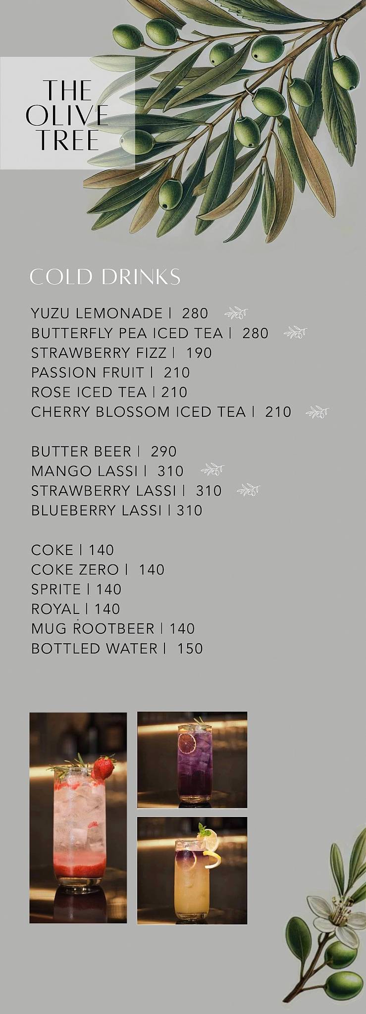 Menu at The Olive Tree Molito restaurant, Muntinlupa