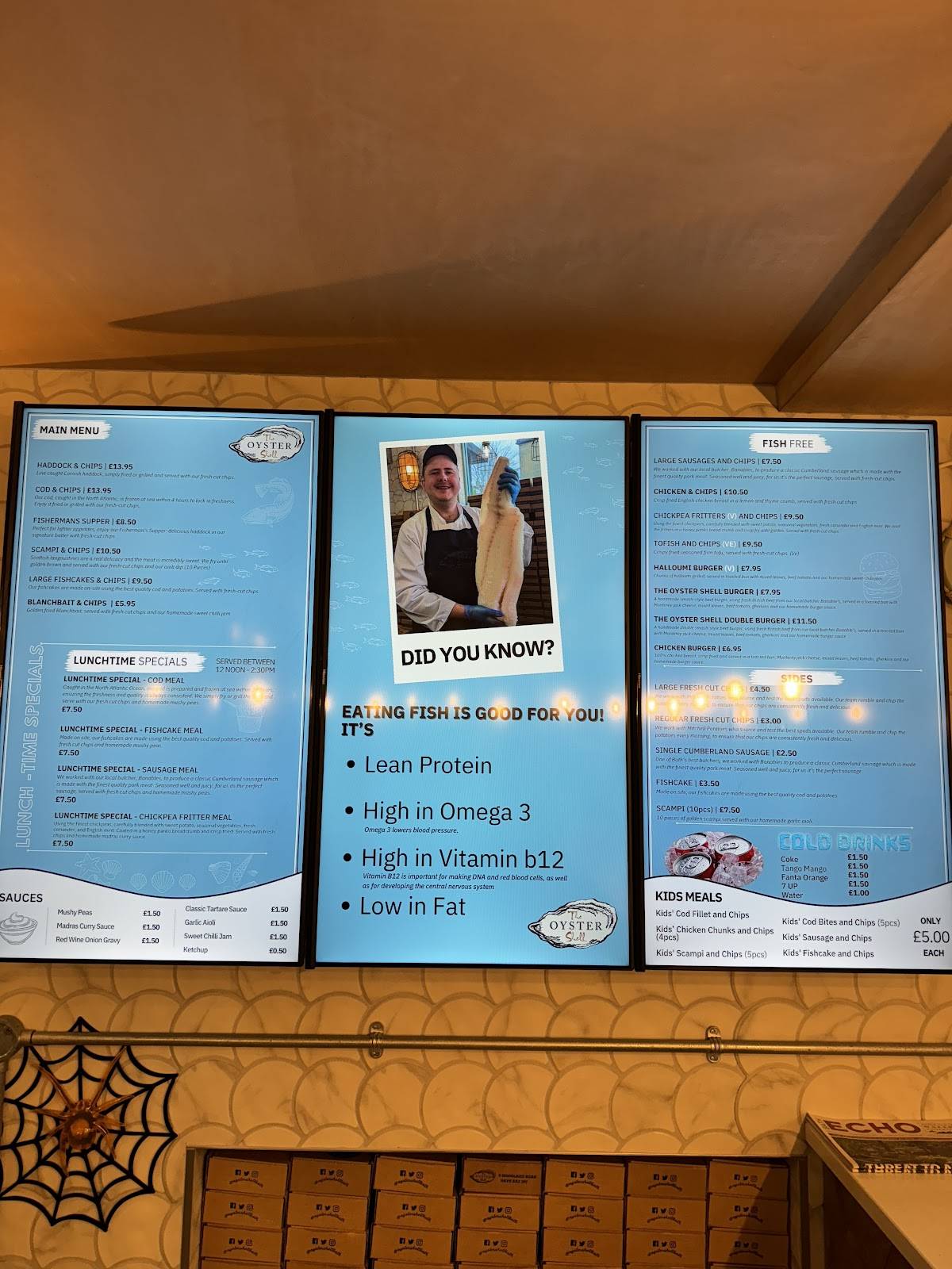 Menu at The Oyster Shell fast food, Bath