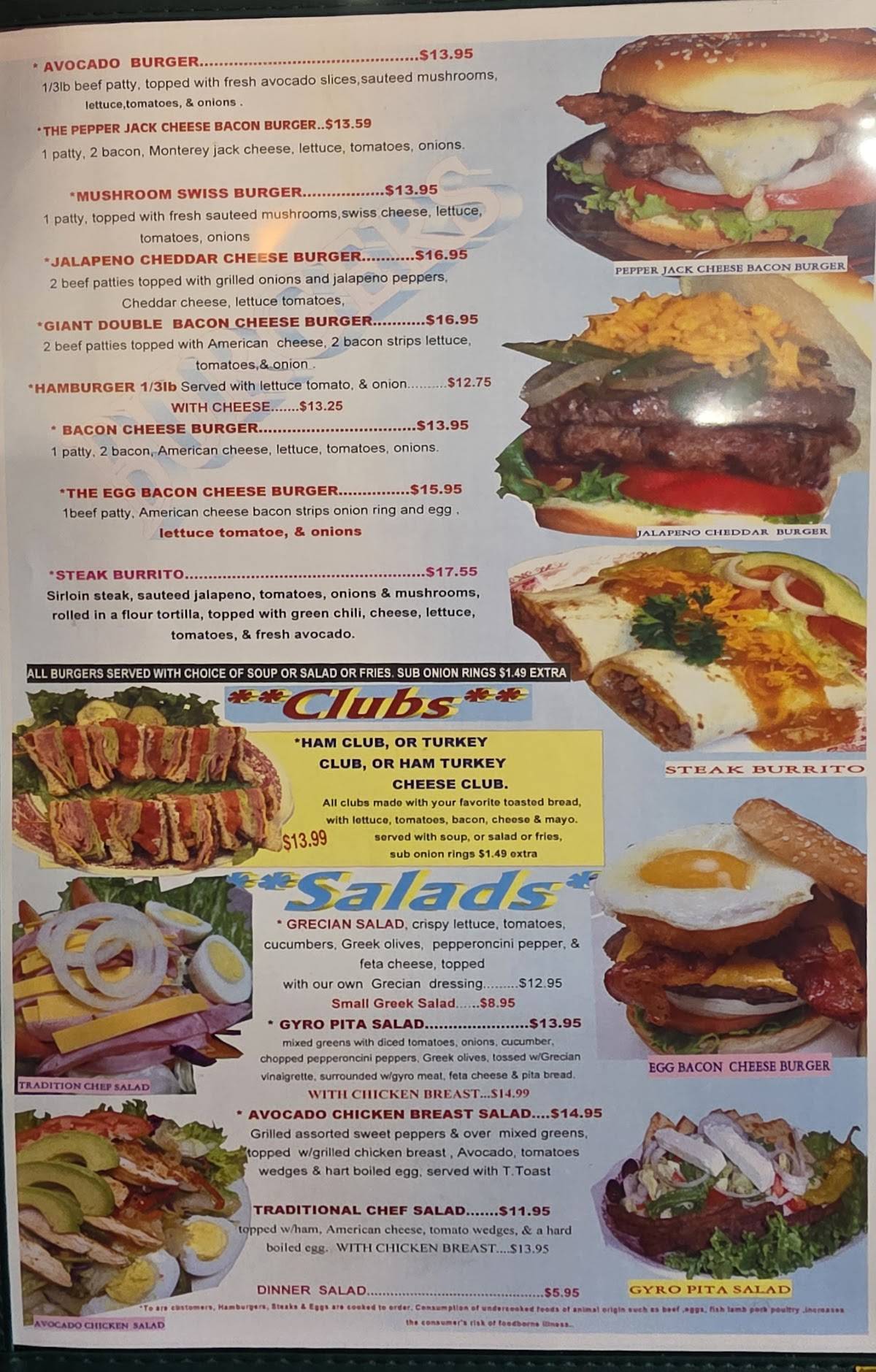 Menu at The Paragon Family Restaurant, Greeley