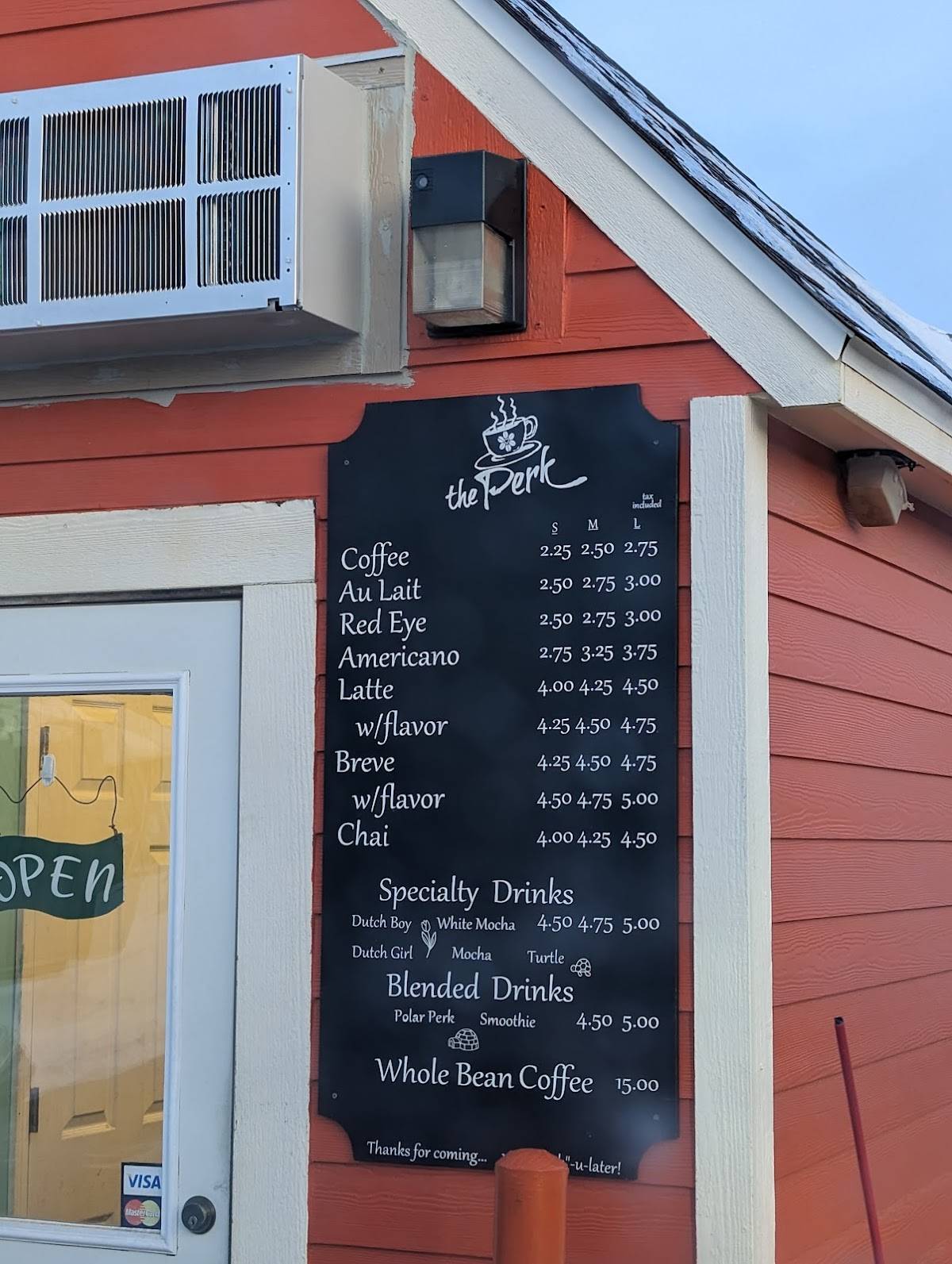 Menu at The Perk Of Pella, Pella, 1/2 Washington St