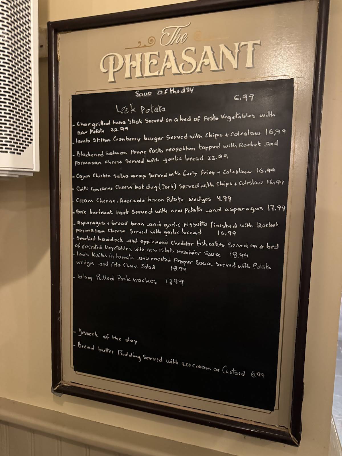 Menu at The Pheasant Inn & Restaurant Heathrow (over 18s only), Hayes ...