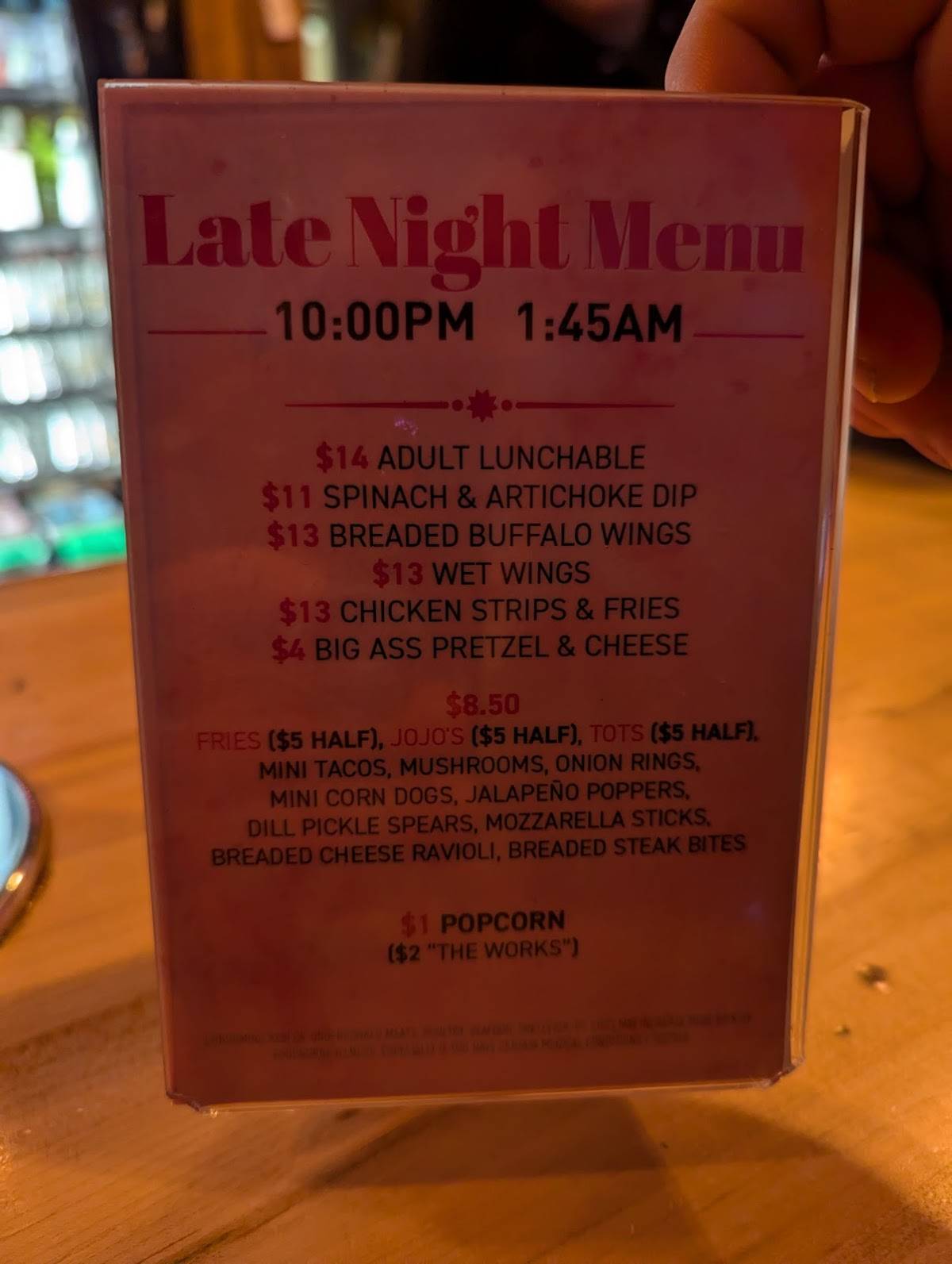 Menu at The Pink Elephant Tavern pub & bar, Salem