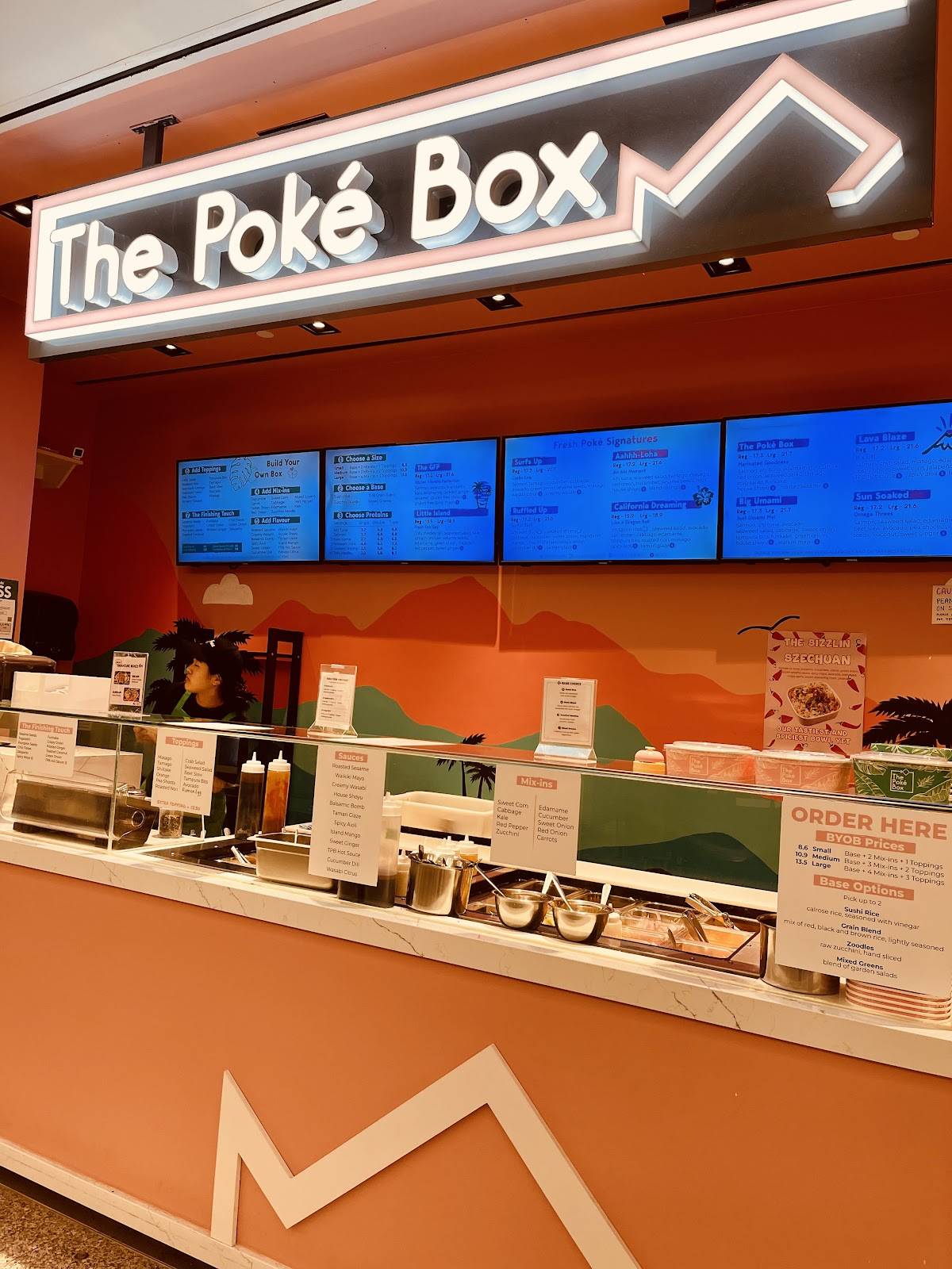 Menu at The Poke Box restaurant, Toronto, Food court