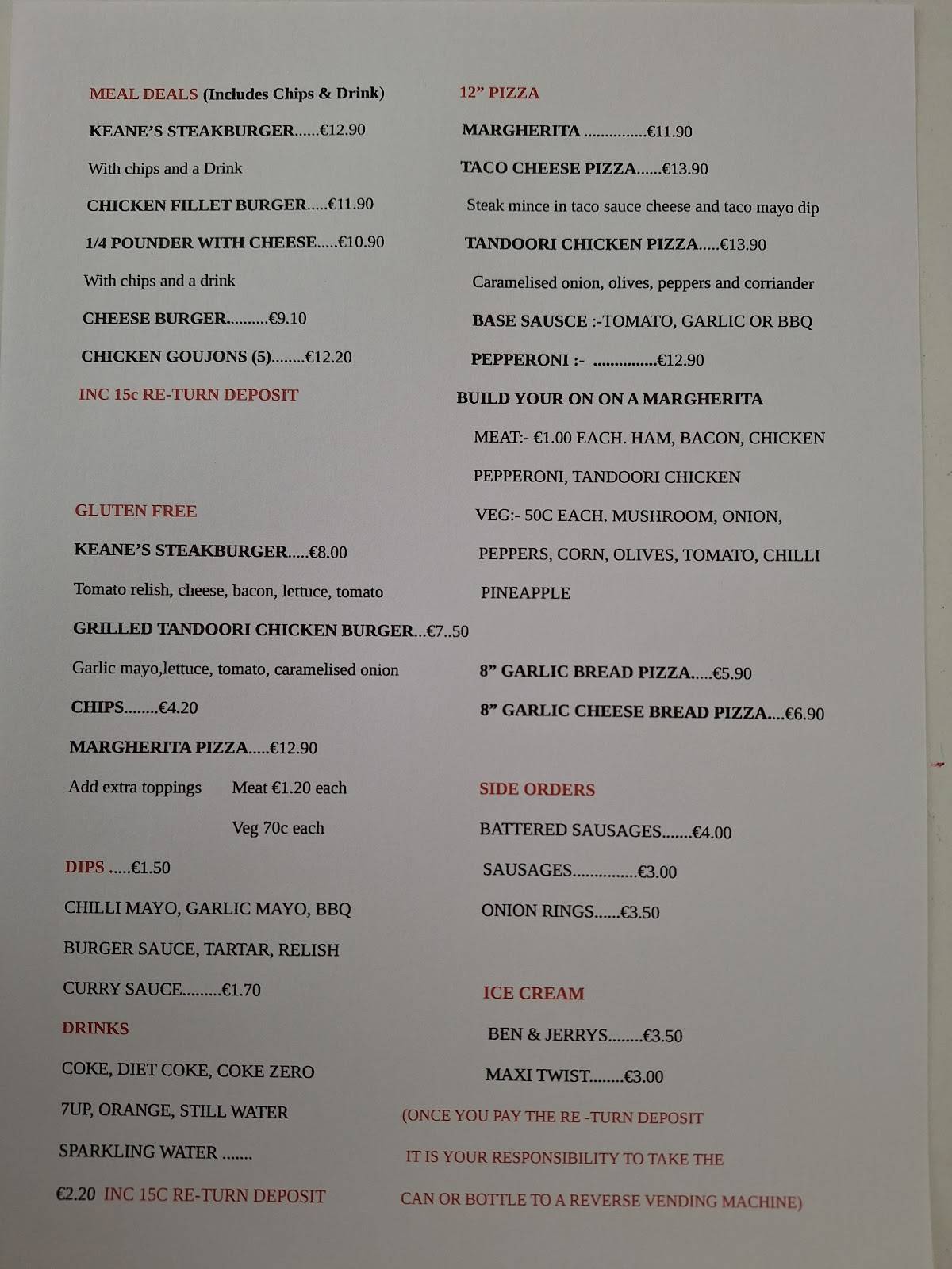 Menu at The Port Chipper restaurant, Newport