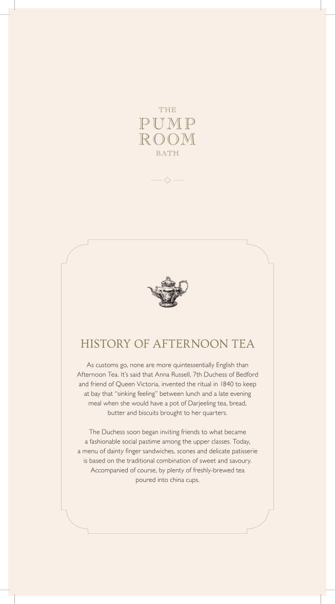 Menu at The Pump Room Restaurant, Bath