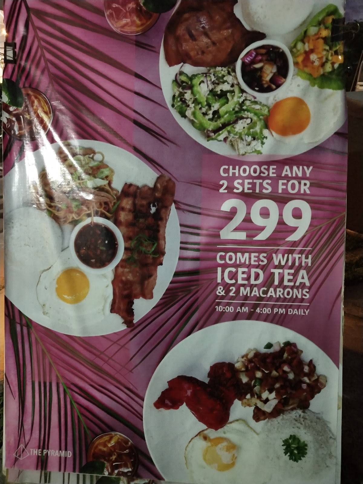 Menu at The Pyramid restaurant, Cebu City