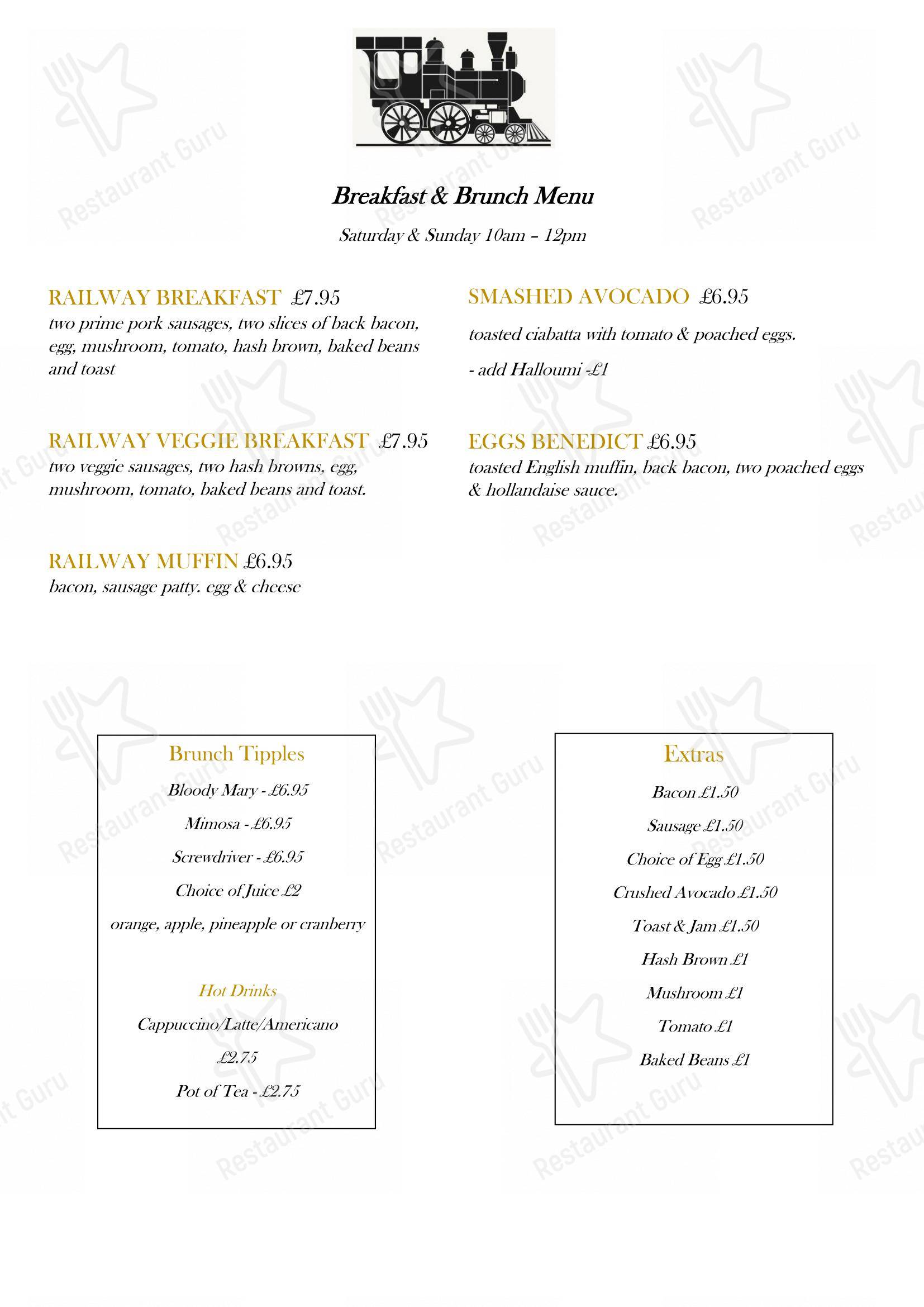 Menu at The Railway pub & bar, Liverpool, 18 Tithebarn St