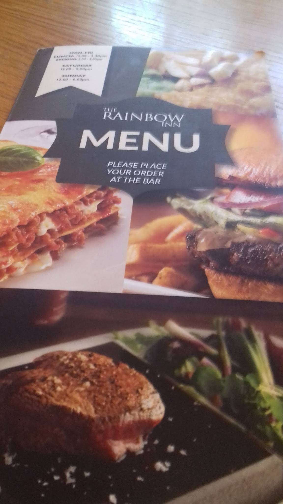 Menu at The Rainbow Inn pub & bar, Coventry