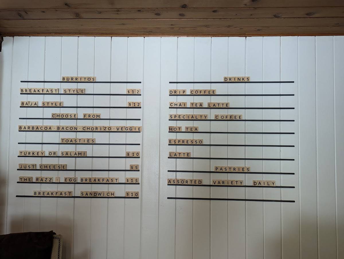 Menu at The Raspberry Ridge Cafe & Inn, Marble