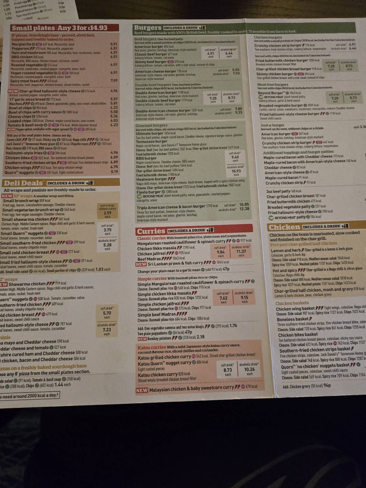Menu at The Red Well - JD Wetherspoon pub & bar, Wellingborough