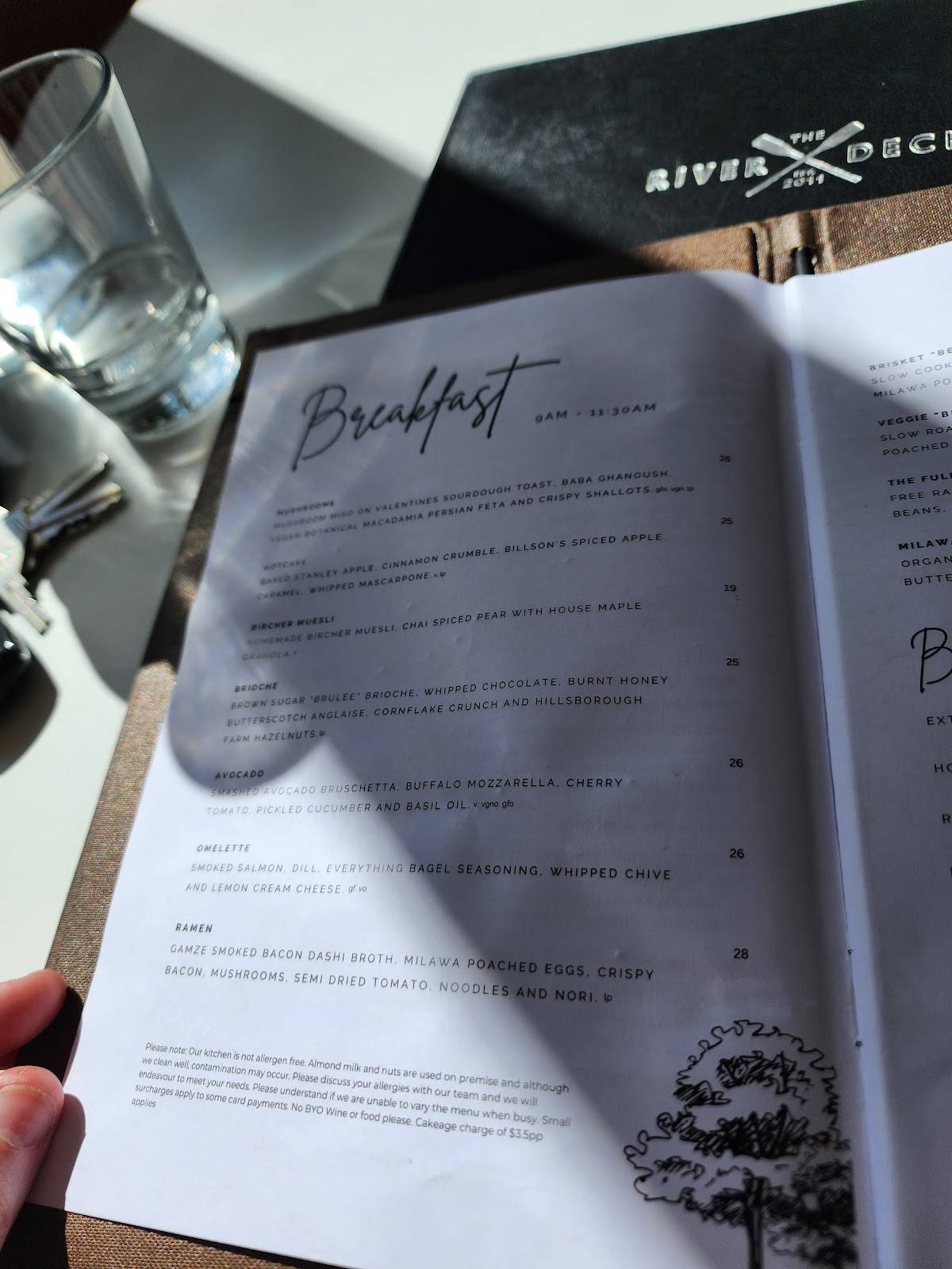 Menu at The River Deck Cafe, South Albury, 48 Noreuil Parade