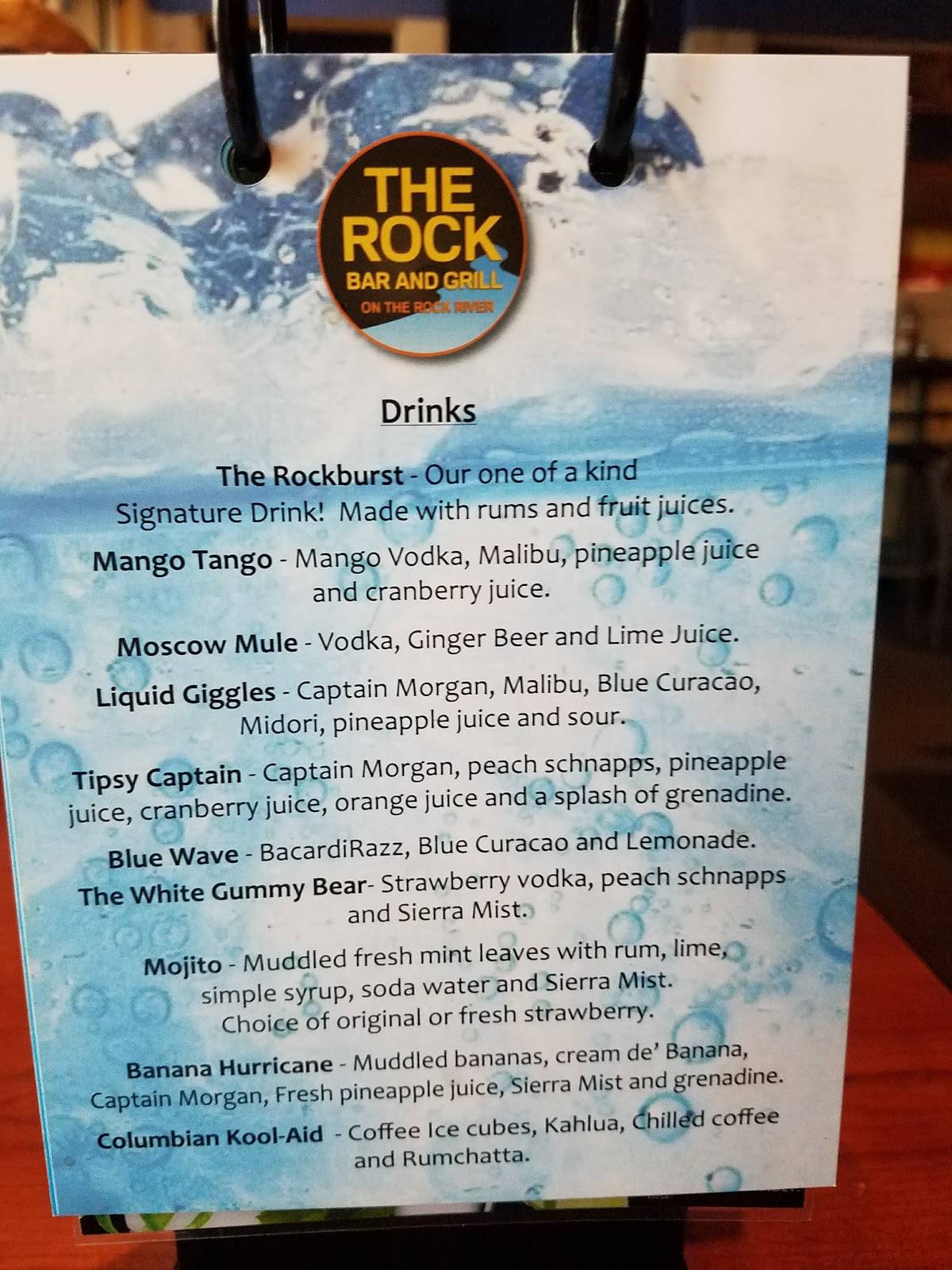 Menu at The Rock Bar & Grill, Beloit