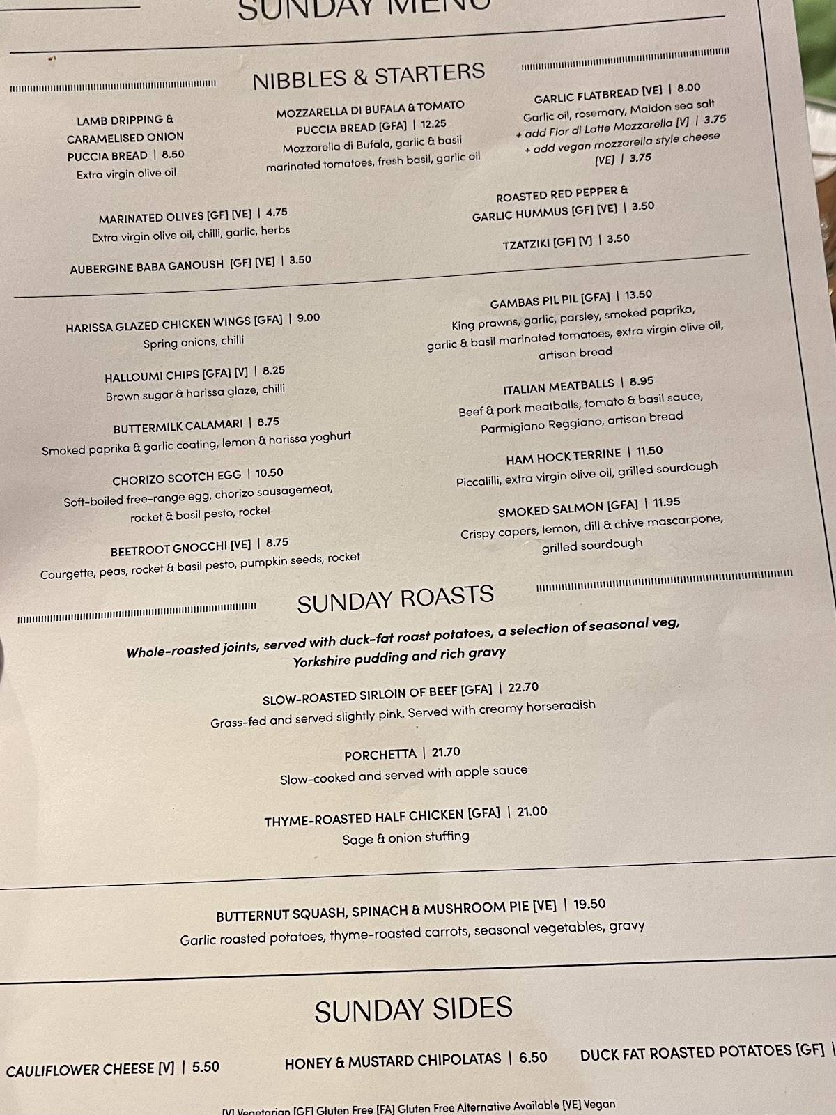 Menu at The Royal Foresters pub & bar, Ascot
