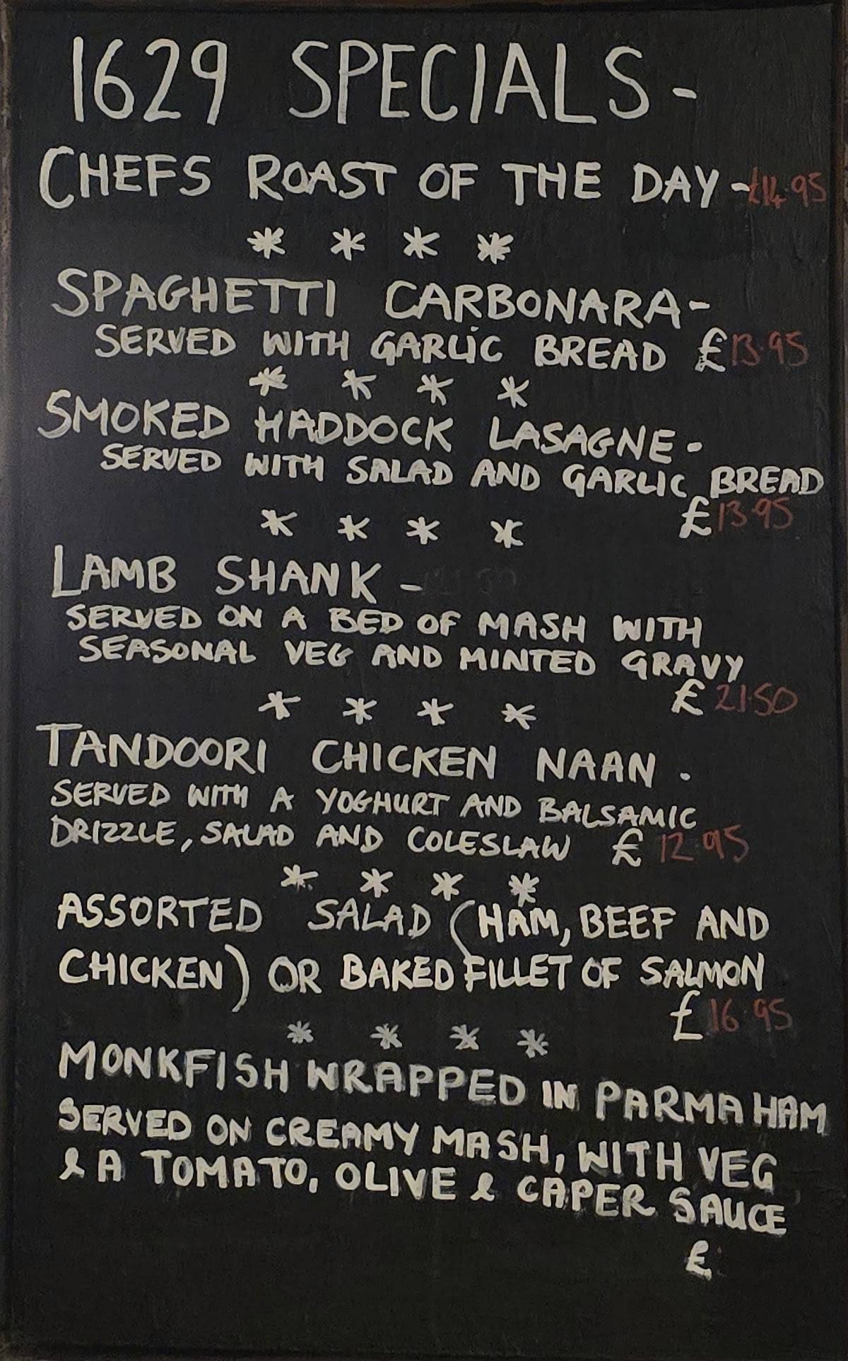 Menu at The Salt Cellar cafe, Lossiemouth