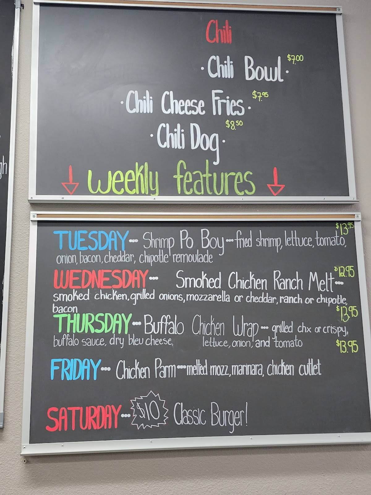 Menu at The Salty Pickle restaurant, Coalinga