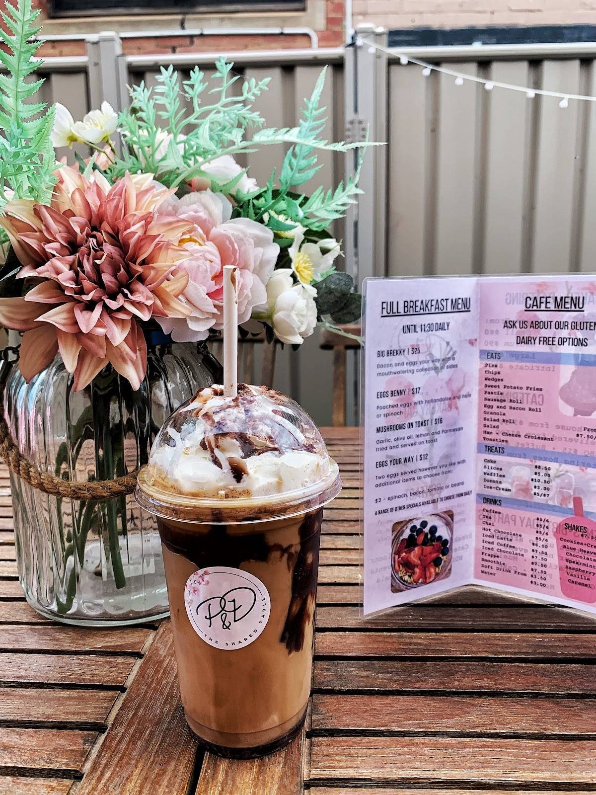 Menu at The Shared Table Bakery Cafe, Boort