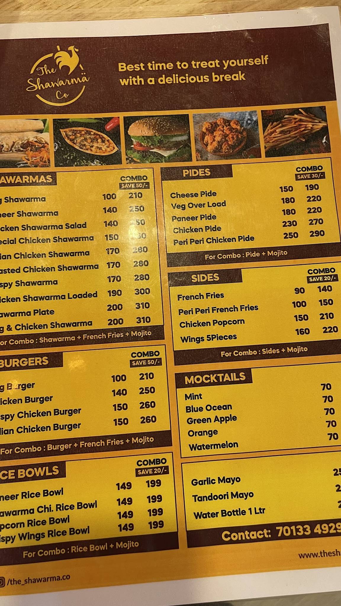 Menu at The Shawarma Company, Hyderabad, Plot No.4