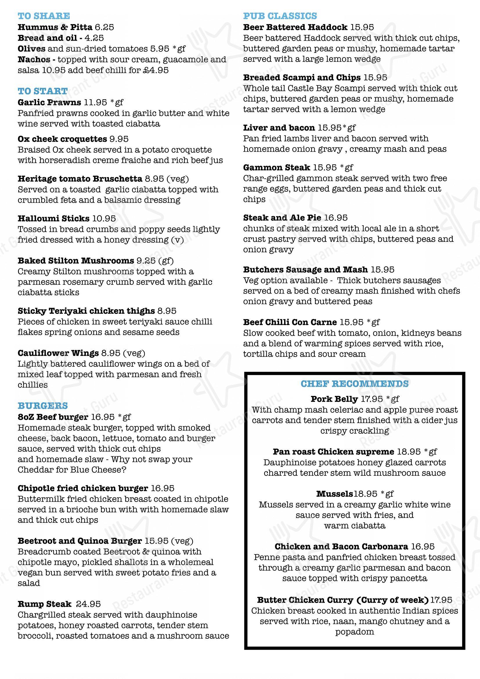 Menu at The Ship Inn pub & bar, Southfleet, Red St