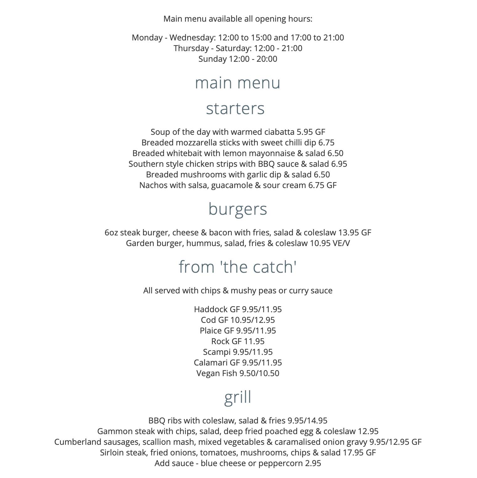 Menu at The Ship Inn pub & bar, Mundesley, 21 Beach Rd