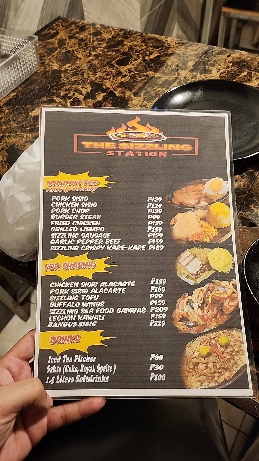 Menu at The Sizzling Station restaurant, Dinalupihan