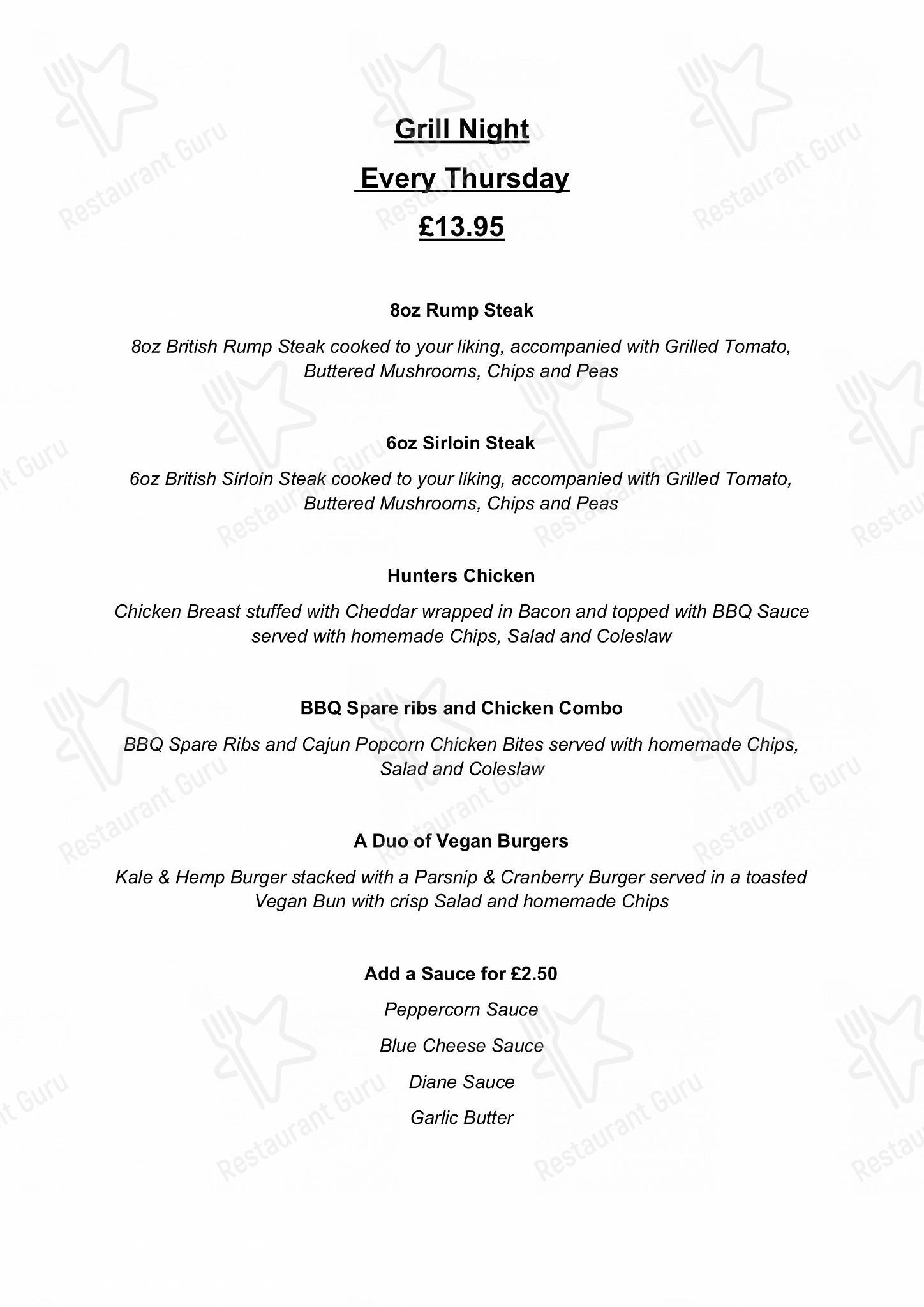Menu at The Slate / Y Llechan pub & bar, Bangor