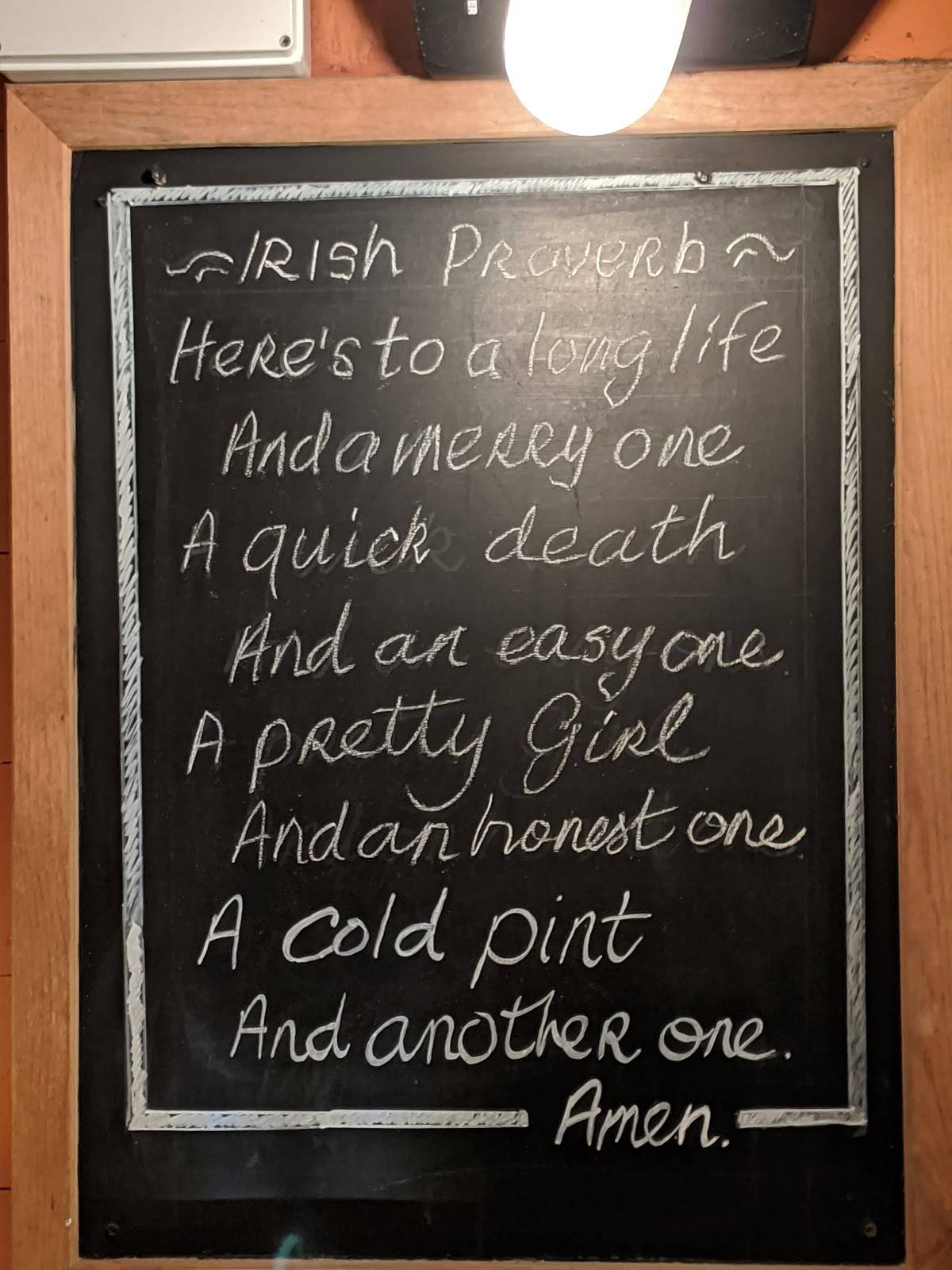 Menu at The Sliding Rock pub & bar, Galway