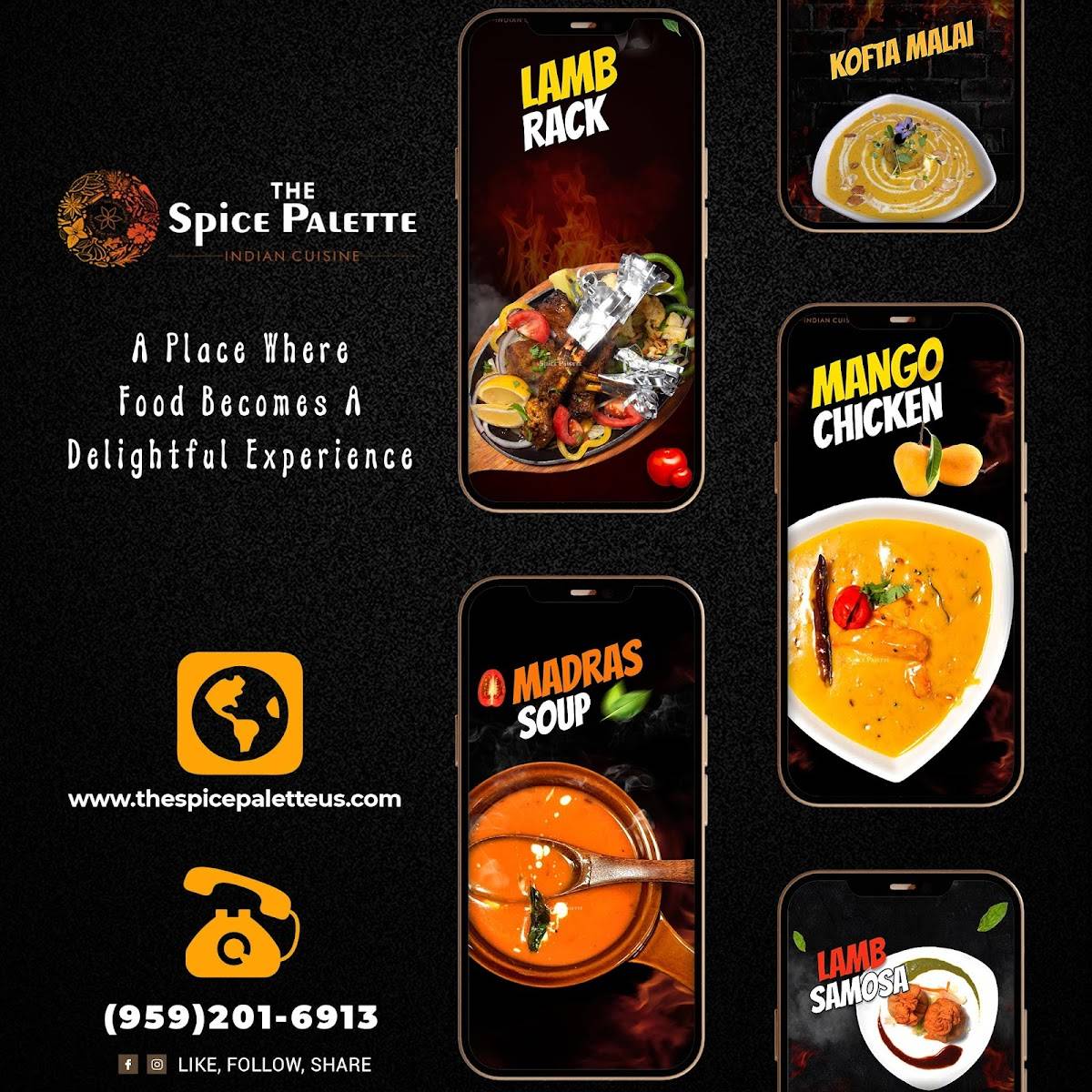 Menu at The Spice Palette Indian Cuisine restaurant, New London