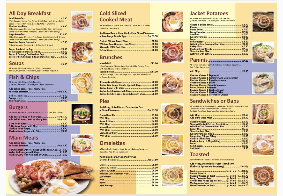 Menu at The Square cafe, Blackwood