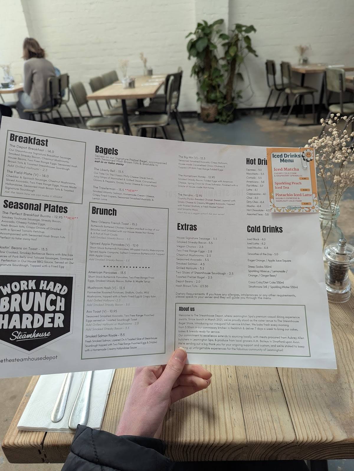 Menu at The Steamhouse Depot restaurant, Royal Leamington Spa