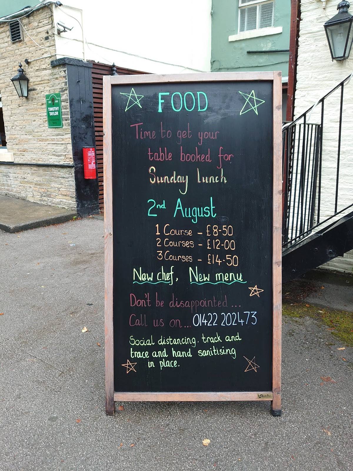 Menu at The Sun Inn at Lightcliffe pub & bar, Halifax, 152-154 Wakefield Rd