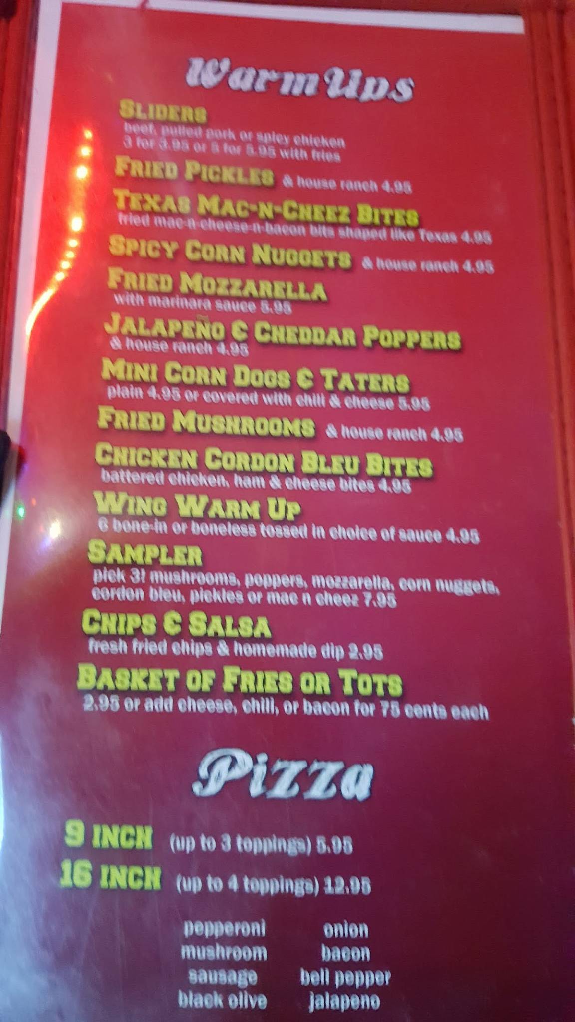 Menu at The Ticket Sports Bar & Grill, Universal City