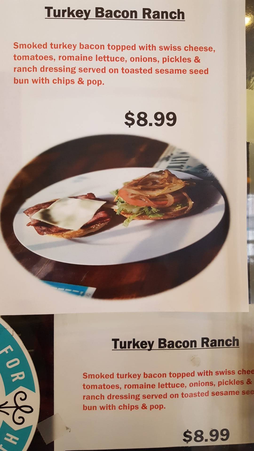 Menu at The Turkey Grill restaurant, Detroit