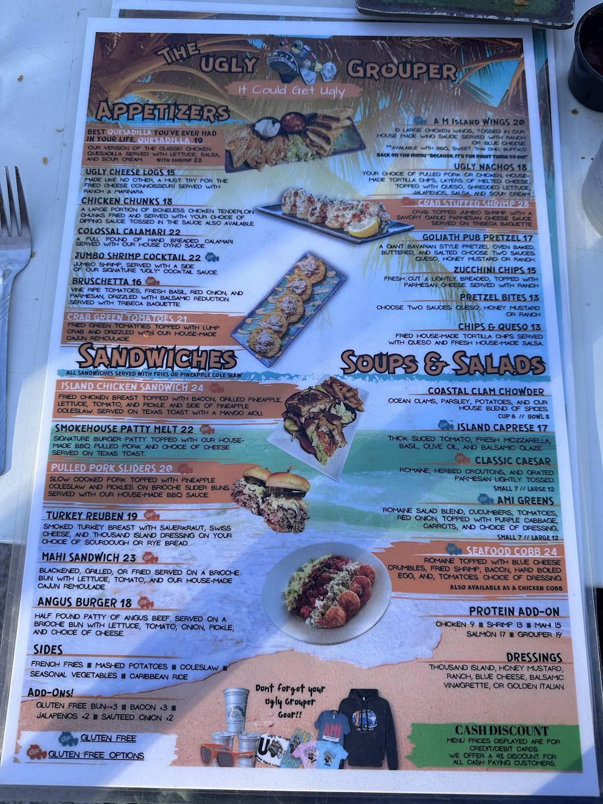 Menu at The Ugly Grouper pub & bar, Holmes Beach