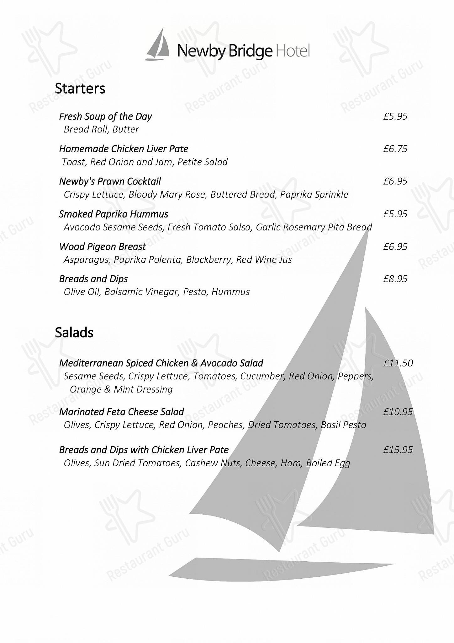 Menu at The View restaurant, Henley-in-Arden, Hill Farm Marina