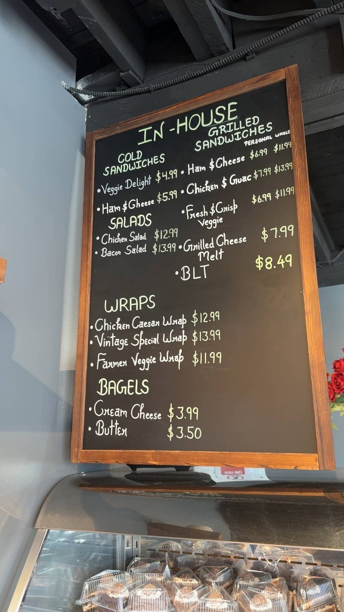 Menu at The Vintage Cafe, Caledon